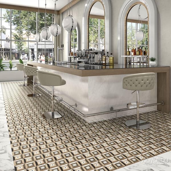 Industry Tile 8x8 Art Wood Marble Design 6 Porcelain Tile (10.76 Sq. Ft ...