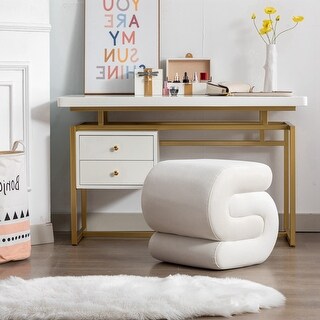 S-shape Velvet Fabric Ottoman - Bed Bath & Beyond - 38206717