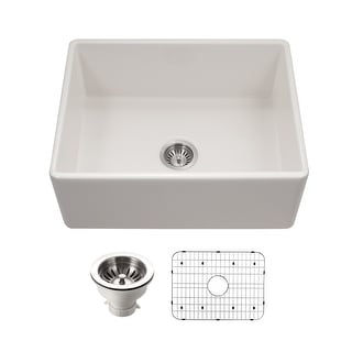 Houzer PTS-2600-C Platus 26" Farmhouse Single Basin Fireclay Kitchen ...