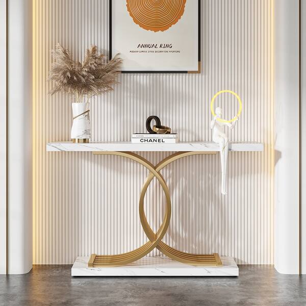 Gold Entryway Table Modern 39-Inch Console Table Accent Table - Bed ...