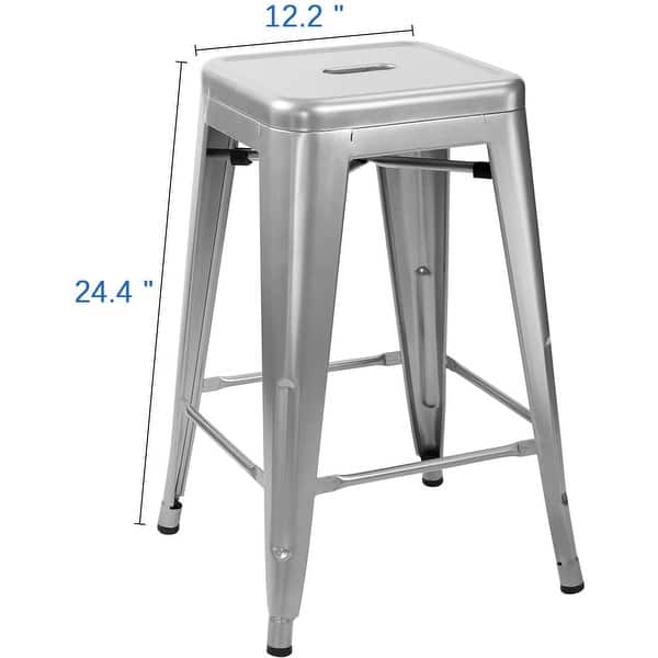 Homall 24 Inches Metal Bar Stools Height Stackable Stools Set of 4 - N ...