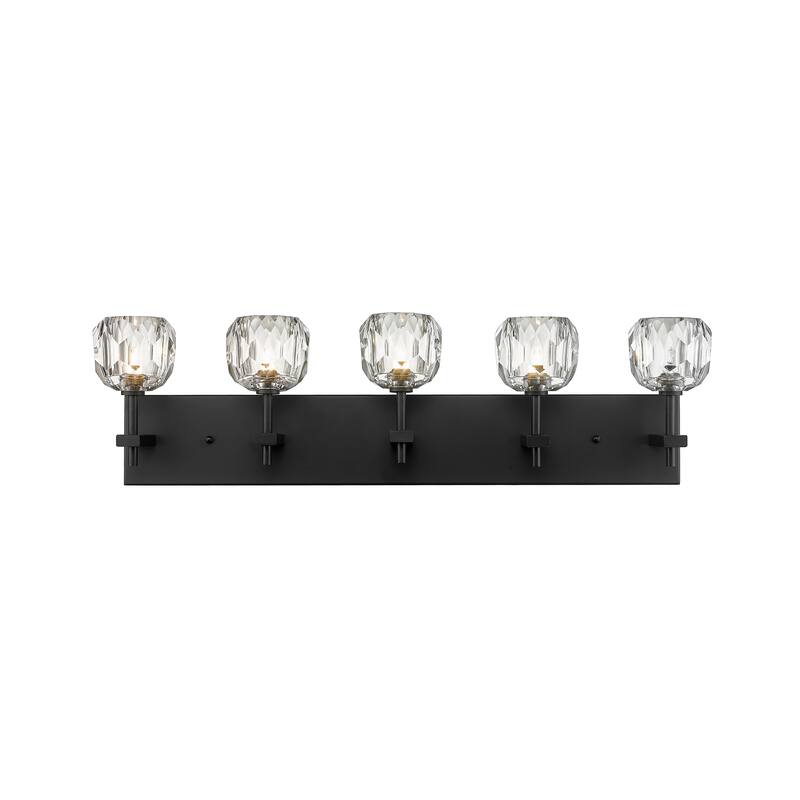 A black frame wall sconce with clear crystal shades - On Sale ...