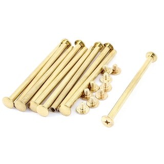 10Pcs M5x80mm Brass Plated Screw Posts Binding Screws for Document ...