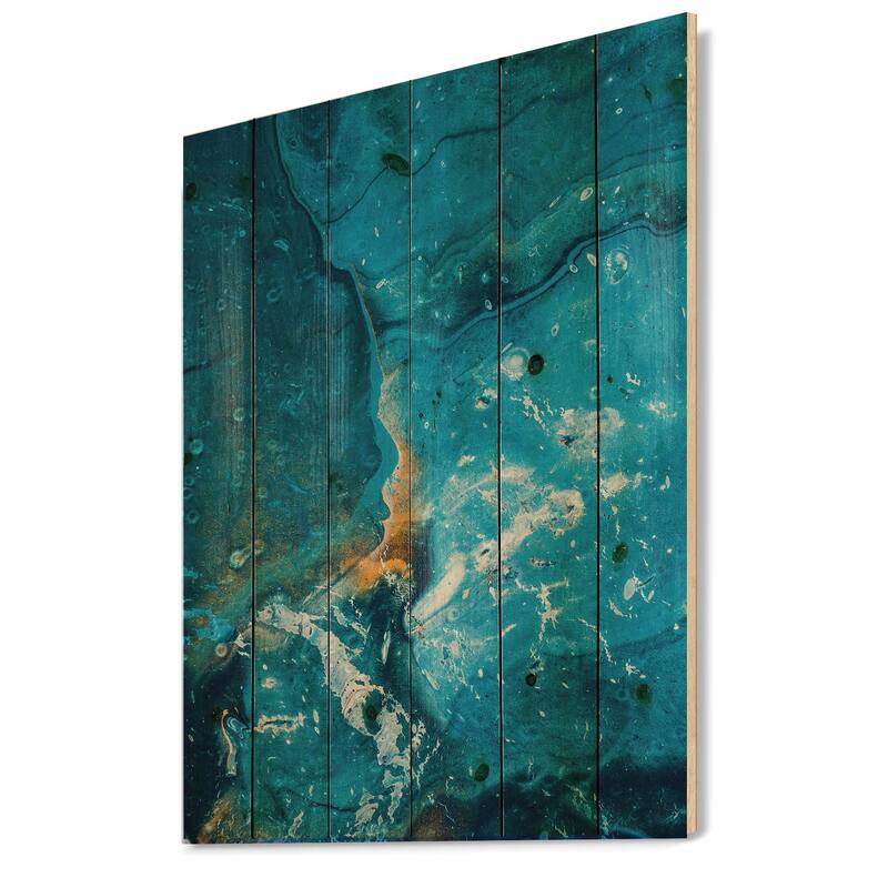 Designart 'Abstract Marble Composition In Blue I' Modern Print on ...