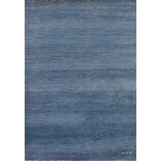 Blue Modern Gabbeh Oriental Foyer Rug Handmade Wool Carpet - 3'3" x 4 ...