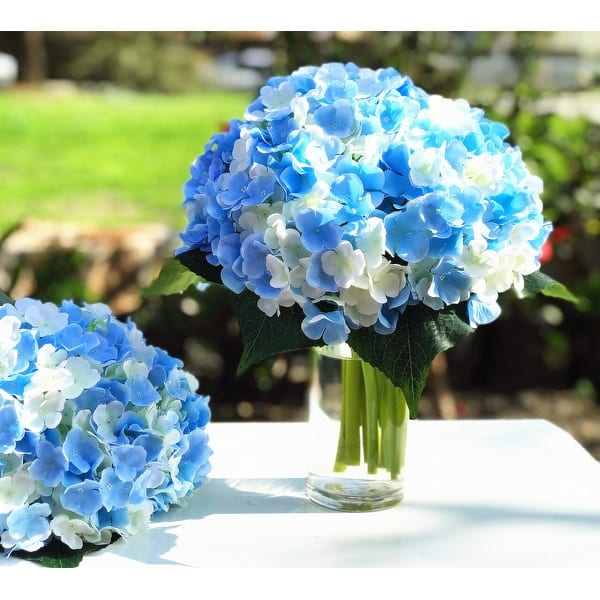 light blue artificial hydrangea