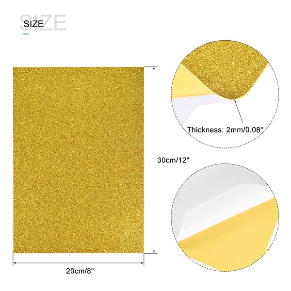 Colorful EVA Glitter Foam Sheets Self Adhesive 7.8x11.8 Inch 2mm Thick ...