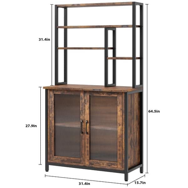 Bakers Rack with Cabinet 5 Tier Microwave Stand - Bed Bath & Beyond ...