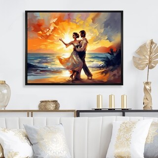 Designart "Colorful Bolero Couple Dancing Iii" Romantic Framed Wall Art ...
