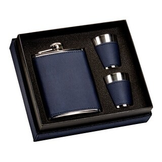 Leatherette Boxed Flask Set, 8 Oz Flask And 2... - Bed Bath & Beyond ...