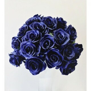Navy Blue Rose Bush Artificial Flower - Bed Bath & Beyond - 41094023