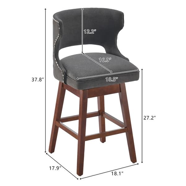 Upholstered Swivel Bar Stool Set of 2 - N/A - Bed Bath & Beyond - 36389038