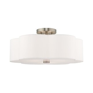 Livex Lighting Chelsea 3 Light 18" Wide Semi-Flush Drum Ceiling - Bed ...