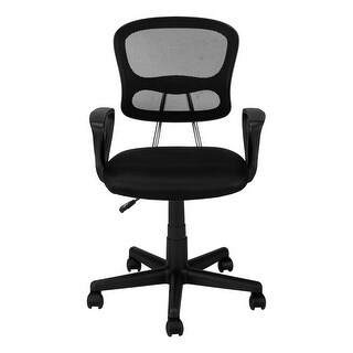 Black Polyester Seat Swivel Adjustable Task Chair Mesh Back Plastic ...