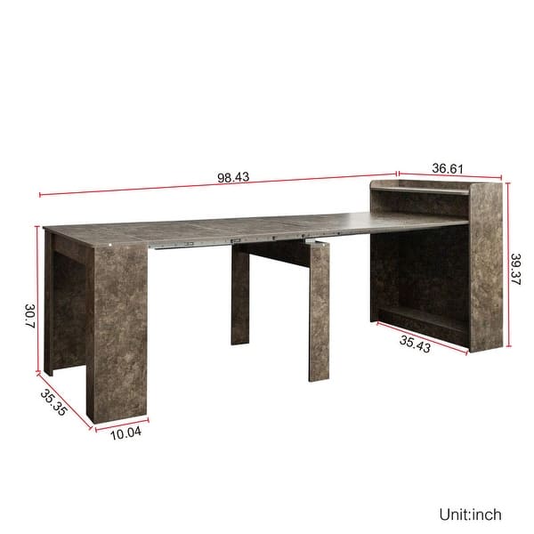 Large Extendable Dining Table Set with Extension Leaves Holder and ...
