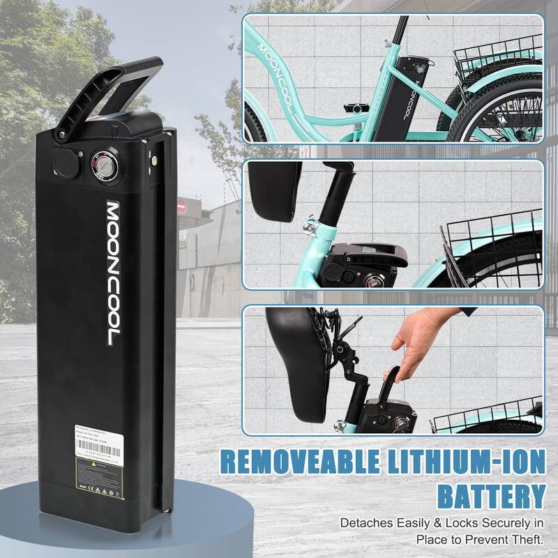 DoCred 24" Adult 7-Speed Electric Tricycles, 3 Wheel Bike Bicycle - Bed ...