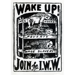 Wake Up And Join The IWW Recruitment Poster Shows Workers Sleeping In ...