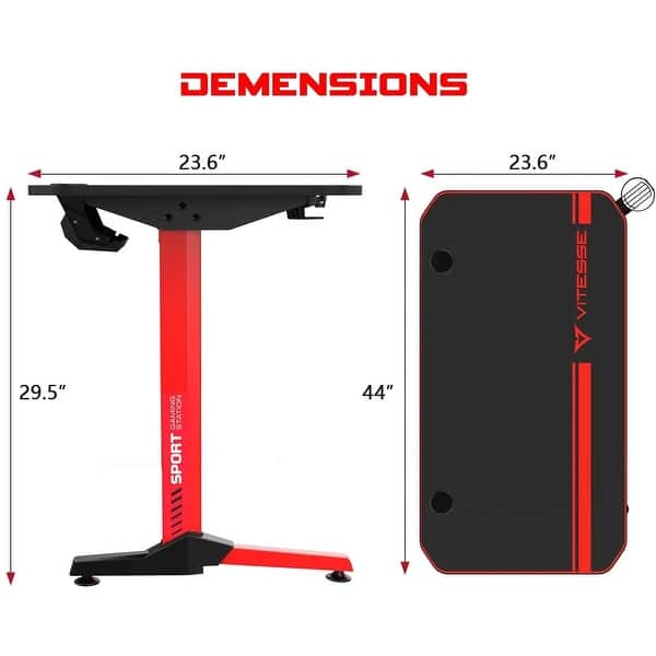 BOSSIN Ergonomic Gaming Desk T-Shaped Office PC Computer Desk with Full ...