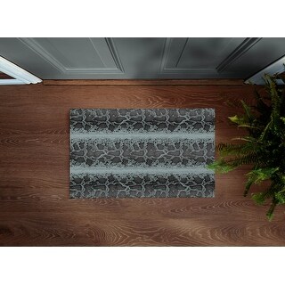 SNAKE BLUE with Rubberized non-slip Backing Indoor|Outdoor Mat By Kavka ...