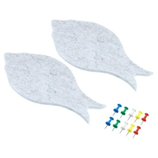 2Pcs Bulletin Board Fish Self Adhesive Wall Felt Tile with Push Pin ...