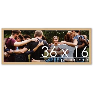 36x16 Traditional Natural Complete Wood Panoramic Frame with UV Acrylic ...