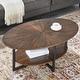 Solid Wood Oval Coffee Table with Cross Metal Legs - Bed Bath & Beyond ...