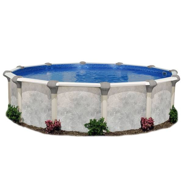 Embassy Pool Co Tahitian 12 Foot Hard Side Resin Frame Swimming Pool ...