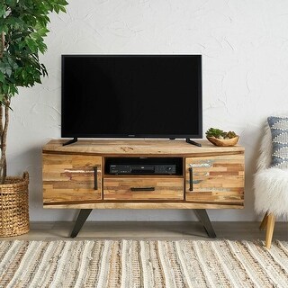 Handcrafted Boho Reclaimed Wood TV Stand - 52 inches - Bed Bath ...