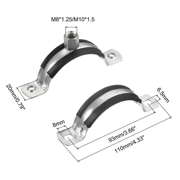 Rigid Pipe Strap Clamps, Steel Pipe Bracket Tube Clips Nut Size for ...