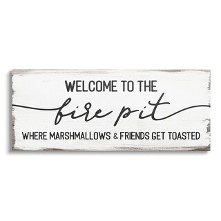 Stupell Welcome Fire Pit Humorous Friends Camping Rustic Sign Canvas ...