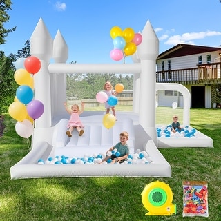 13x12.3x8.3ft Inflatable Bounce House with Blower, Slide, Ball Pit ...