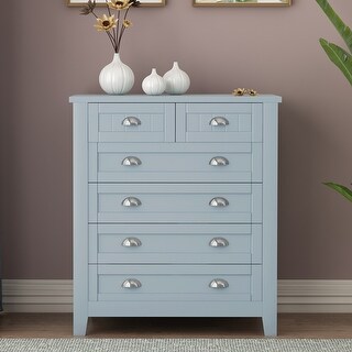 6 Drawers Dresser Cabinet, Modern Storage Chest Lockers with Shell ...