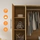 63"W Boho Style 6-Door Wardrobe Armoires Closet 2 Drawer Storage ...