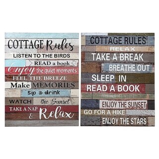 Wood Wall Sign (Cottage Rules) (Asstd) - Set of 2 - Bed Bath & Beyond ...