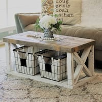 COZAYH Rustic Farmhouse Cottagecore Coffee Table - On Sale - Bed Bath ...
