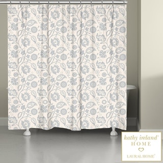 kathy ireland® HOME Bellini Floral Scroll Neutral Shower Curtain by ...