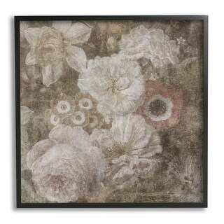 Stupell Antique Flower Arrangement Framed Giclee Art Design by LSR ...