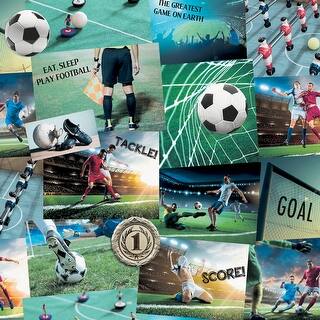 Advantage Football Fan Multicolor Soccer Wallpaper - Bed Bath & Beyond ...
