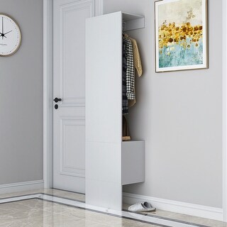 Modern White Open Wardrobe with 1-Door - Bed Bath & Beyond - 36909853