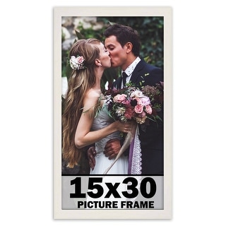 15x30 Frame White Wash Picture Frame - Complete Modern Photo Frame ...