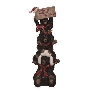 Multicolor Christmas Bear Stack Figurine Festive Animal Decor - Bed ...