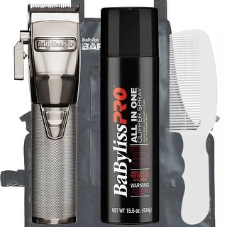 BaByliss PRO FX870S Cordless Clipper + Babyliss Pro Barber Apron + All ...