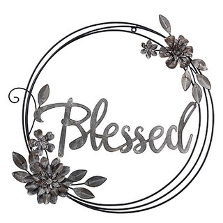 Wire/Metal Wall "Blessed" Sign with Distressing - Blessed - Bed Bath ...