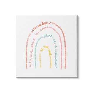 Stupell Remember Where There Is Rain Phrase Text Rainbow Canvas Wall ...