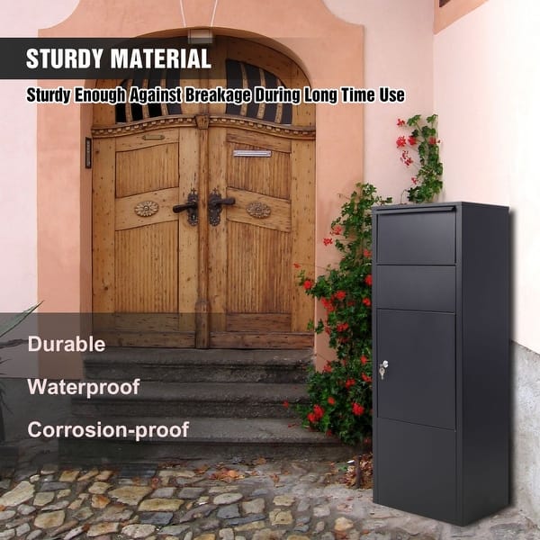 Black Outdoor Large Package Delivery Parcel Mail Drop Box with with ...