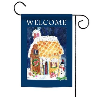 Gingerbread House Welcome Christmas Outdoor Garden Flag 18" x 12.5 ...
