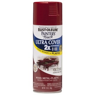 Rust-Oleum Painter's Touch 2x Spray Paint, 12 Oz, Gloss Colonial Red ...