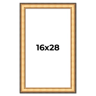 16x28 Frame Gold Plein Aire Solid Wood Picture Frame Width 2 Inches ...