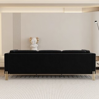 Velvet 3-Seat Sofa, with Pull Point Decoration Back and Arm, Made of ...