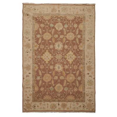 Hand Knotted Mocha, Beige Oriental Wool Traditional Oriental Area Rug ...